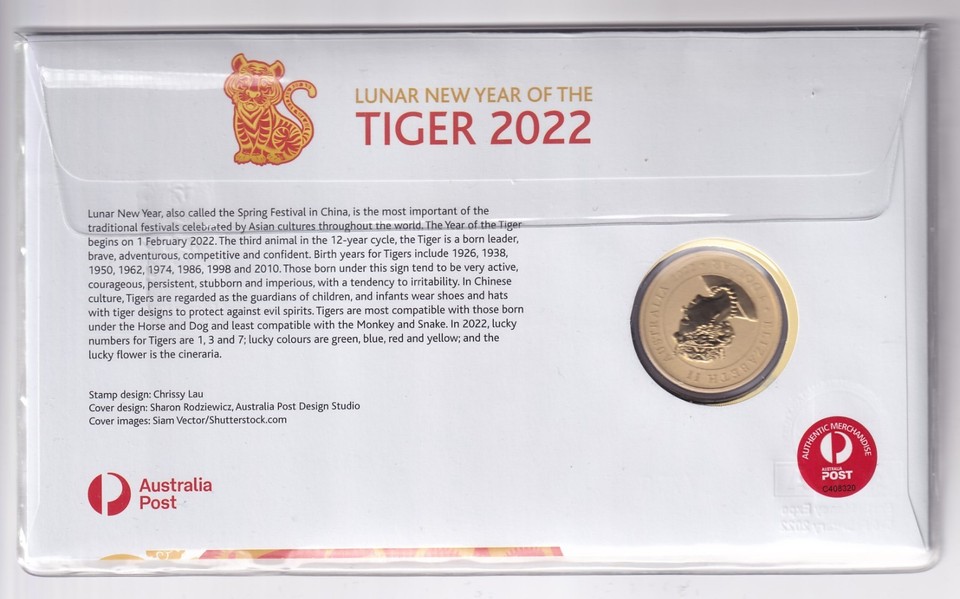 AUSTRALIAN PNC: 2022 $1 LUNAR NEW YEAR OF THE TIGER COIN 2022 ANDA EXPO ...