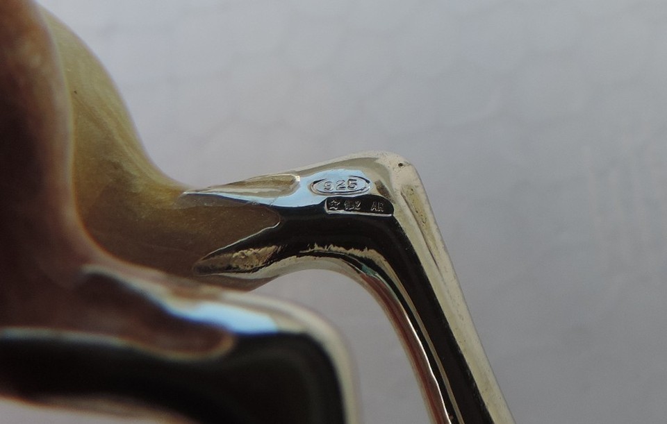 SATURNO 925 Sterling Silber Emaille HIRSCH REHKITZ Miniatur Figur 36gr ...