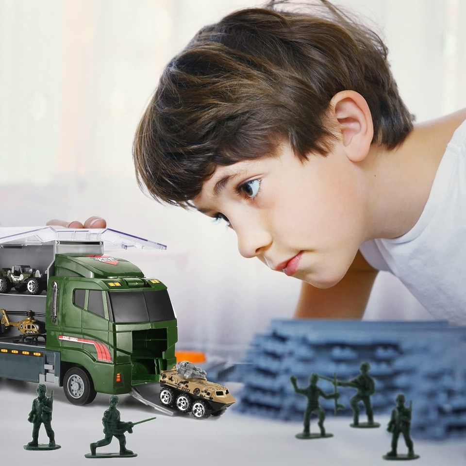 Army Military Carrier Truck Playset 26-in-1 with Soldier Men & Mini ...