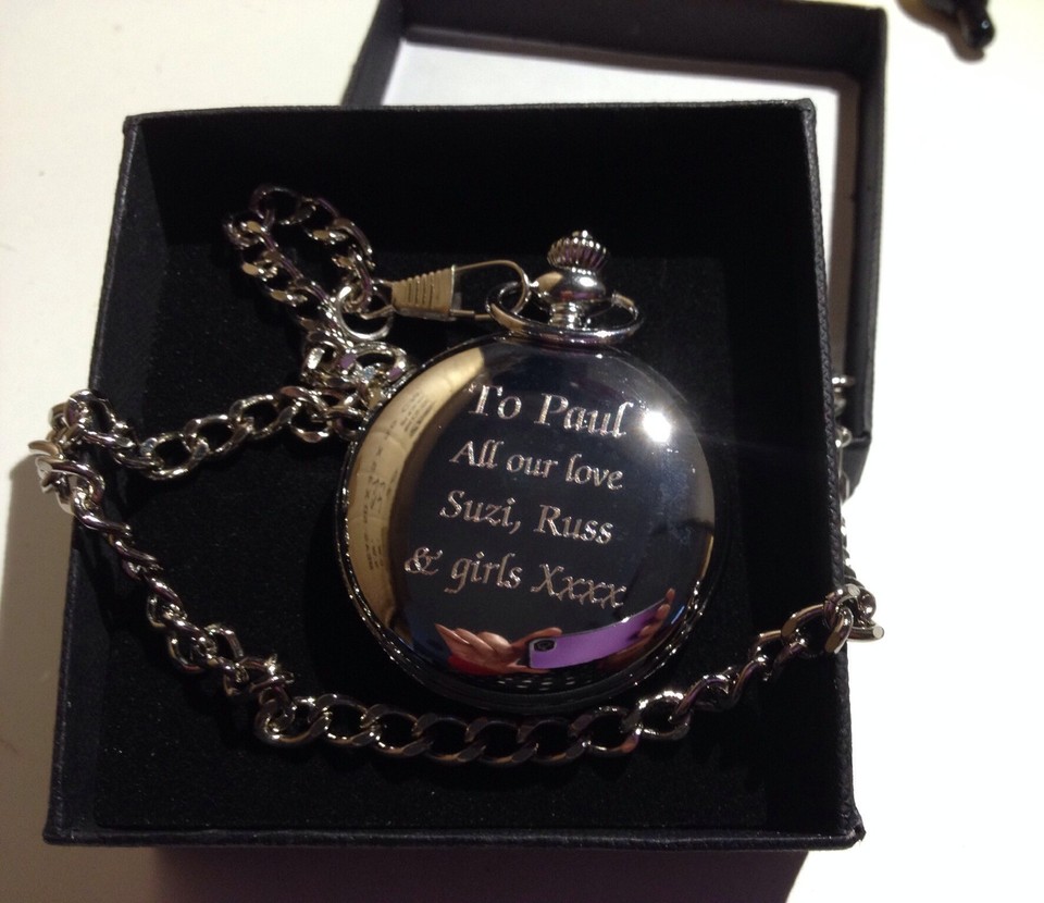 Personalised Engraved Pocket Fob Watch Gift Boxed 40th 50th 60th 70th ...