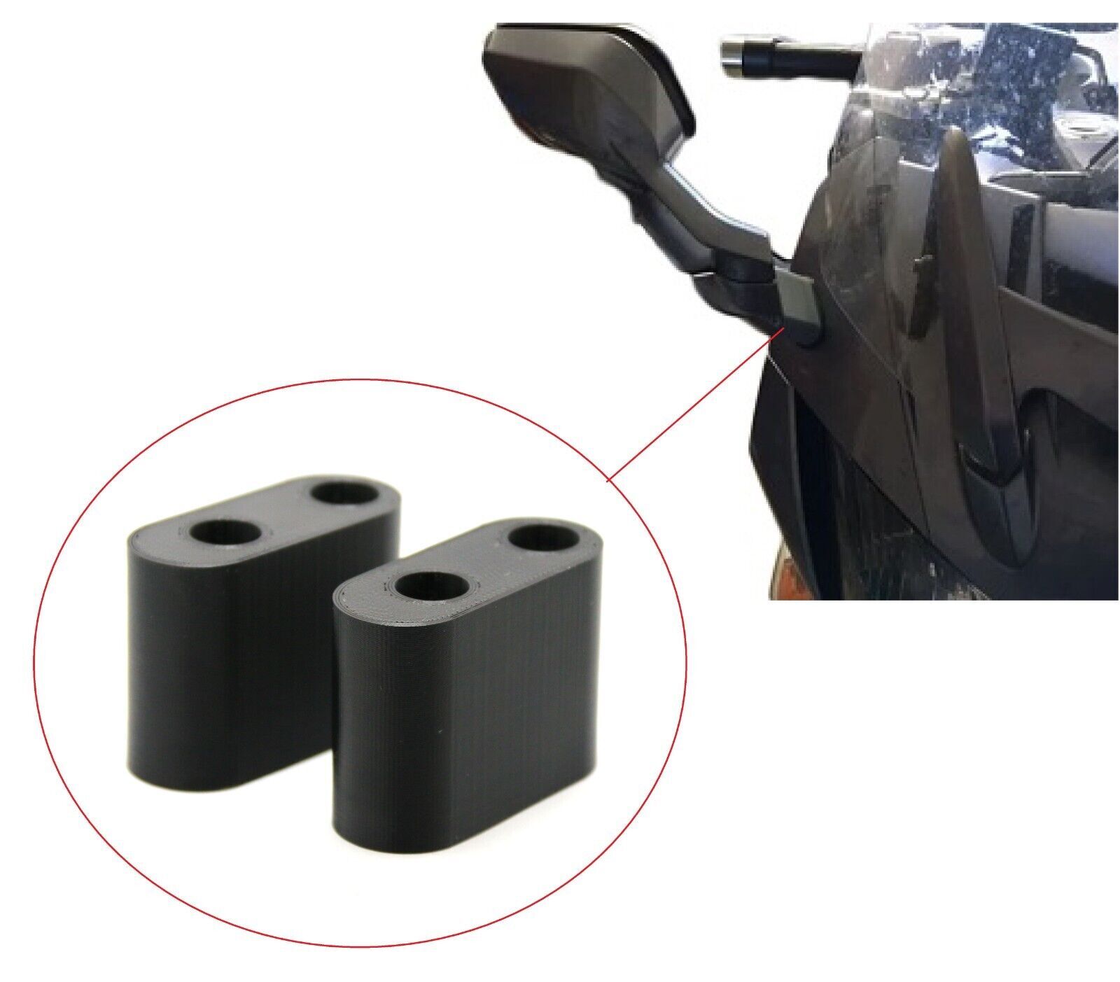 MIRROR EXTENDERS RISER ADAPTER EXTENSION YAMAHA FJR 1300 FJR1300 A ...