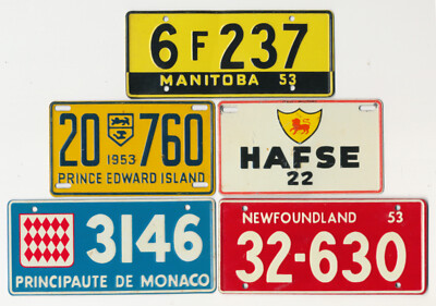 1953 General Mills Wheaties Bicycle Mini License Plates Foreign ...