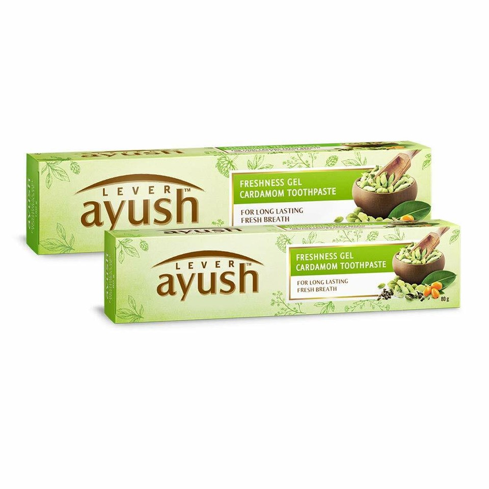 Lever Ayush Ayurveda Freshness Gel Toothpaste Cardamom Flavor - 80gm ...