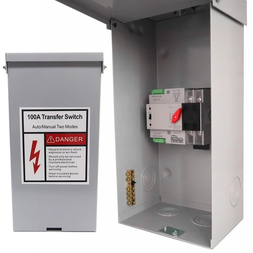 100A Automatic Transfer Switch, 2P 3 Wires Generator Transfer Switch ...