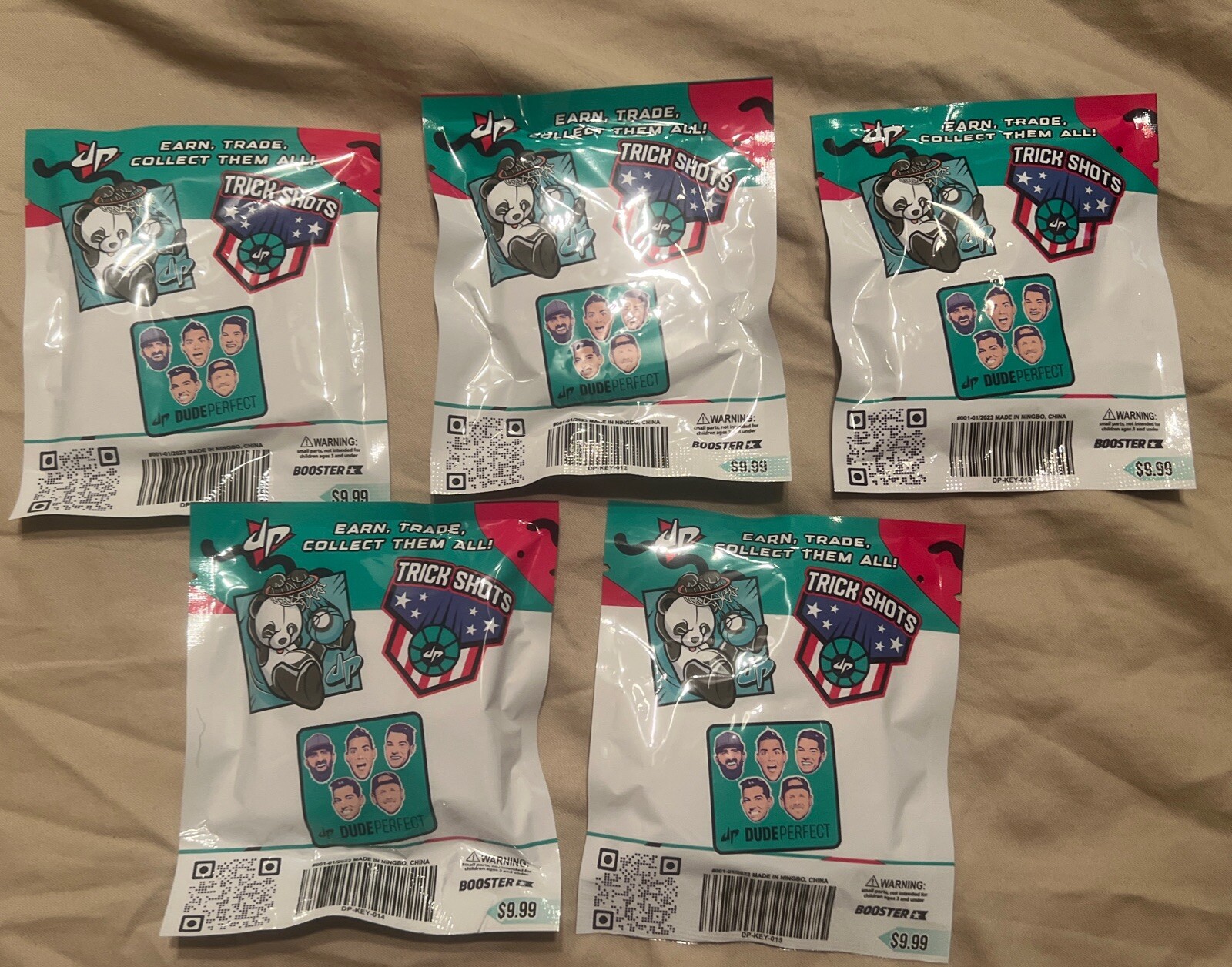NEW Lot of 5 Dude Perfect Keychains DP Key 011, 012, 013, 014, 015 ...