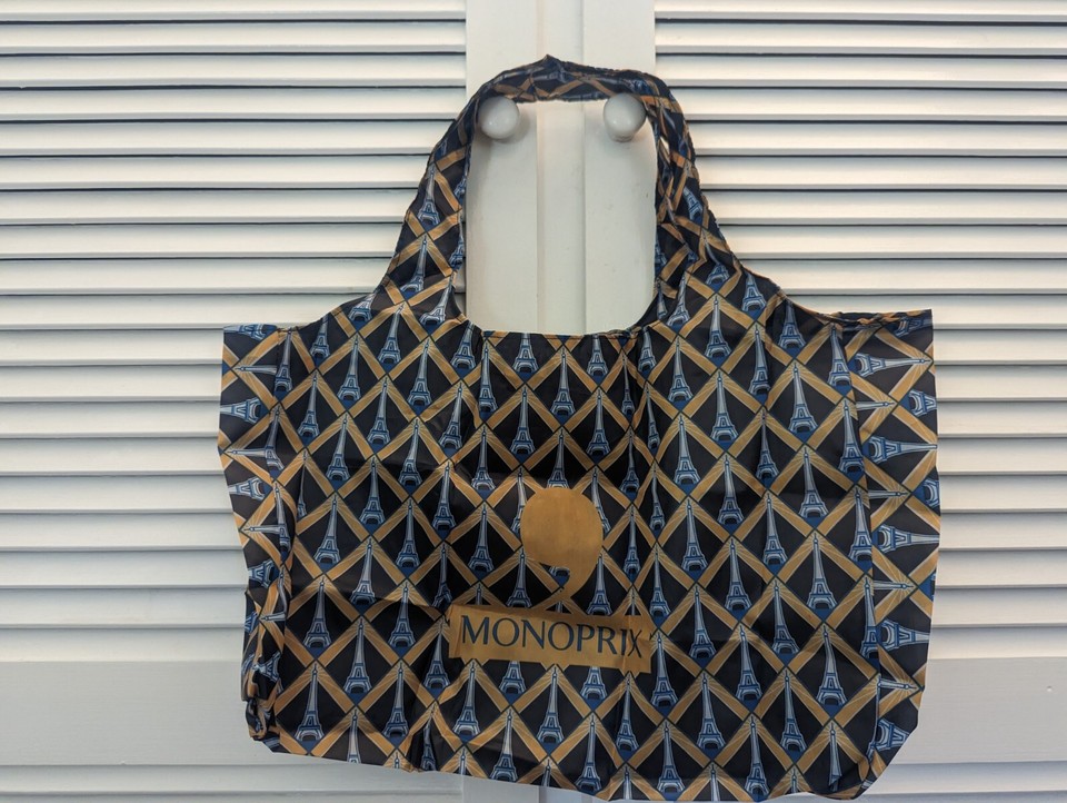 monoprix grocery shopping tote bag reusable france supermarket eiffel ...