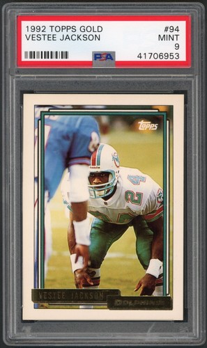 1992 Topps Gold Vestee Jackson Miami Dolphins #94 PSA 9 MINT | eBay