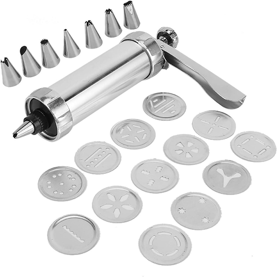22PCS Cookie Biscuit Press Kits Maker Cake Flower Icing Nozzle Piping ...