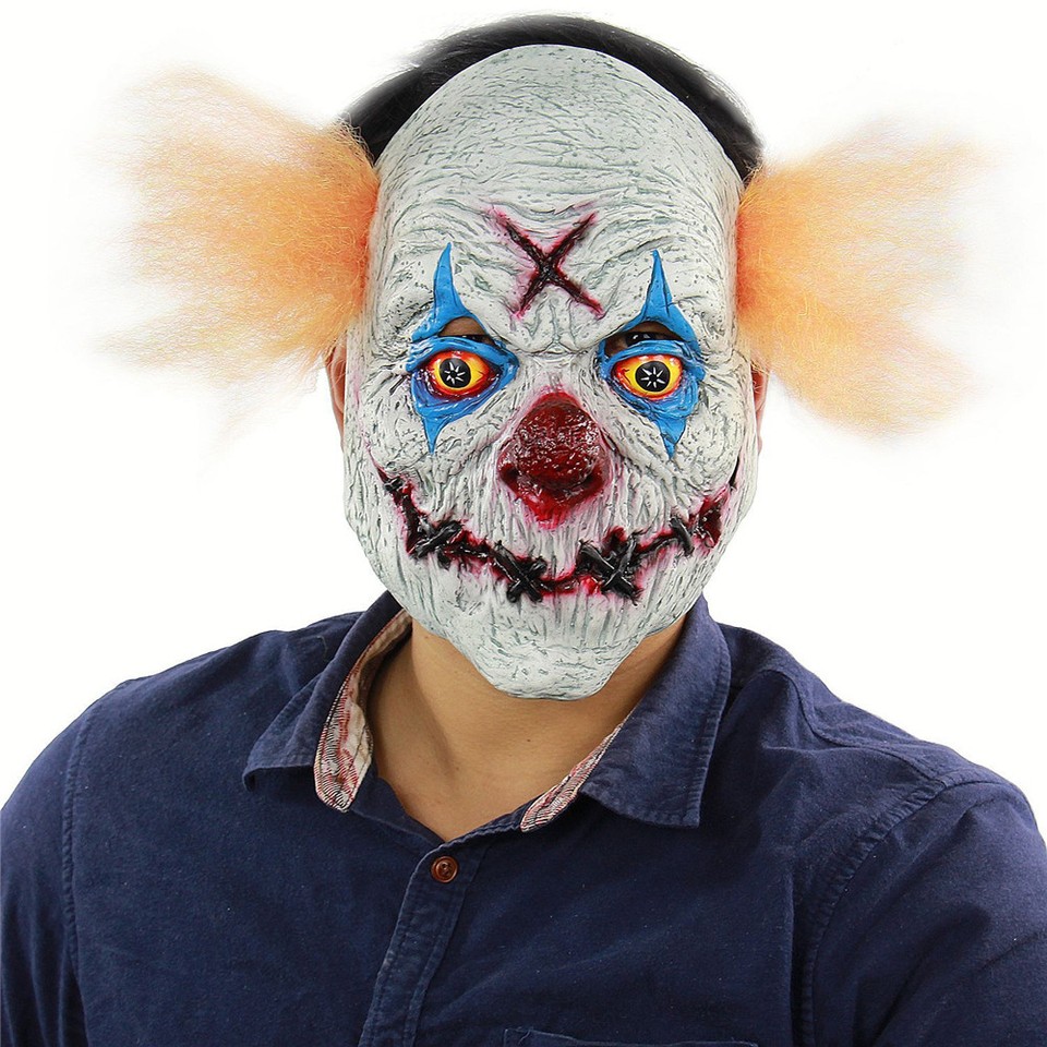 Horror Clown Mask Latex Adult Masquerade Party Cosplay Halloween ...