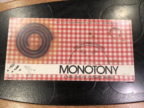 Monotony Board Game Vintage 1984 Brenda Turner Monopoly Parody Spin Off ...
