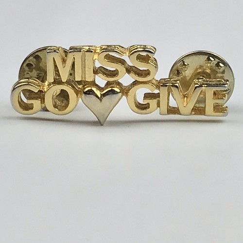 Mary Kay Miss Go Give Pin Brooch Gold Tone Silver Heart Inspirational ...