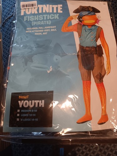Spirit Halloween Fortnite Fishstick (Pirate) Sz Youth Extra Large XL ...
