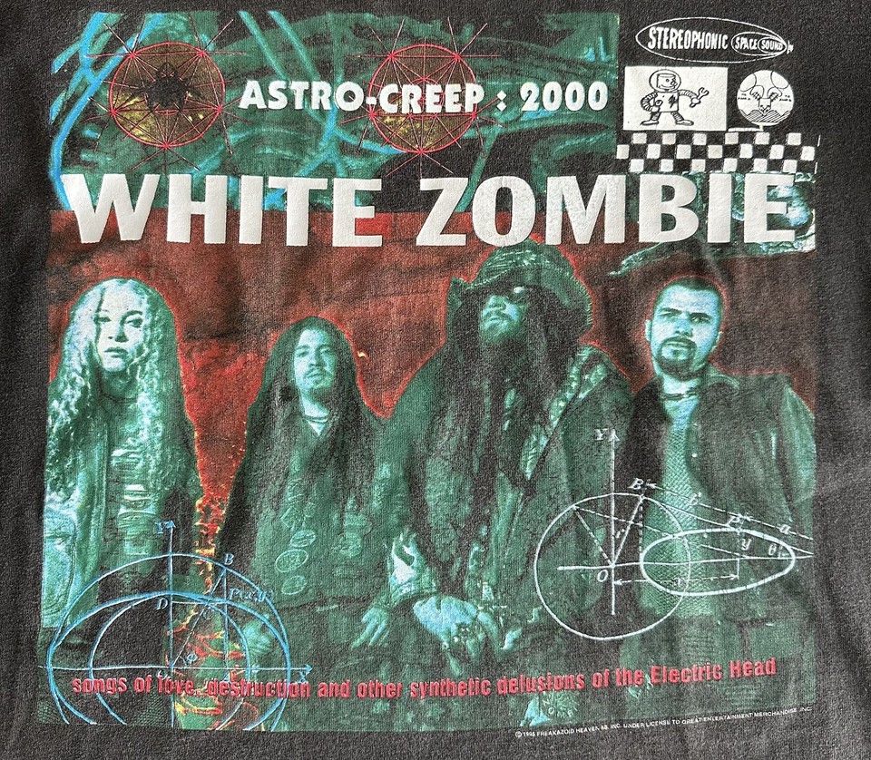 Vintage 1995 White Zombie Astro-Creep: 2000 Tour T-Shirt L: 27” W: 22 ...