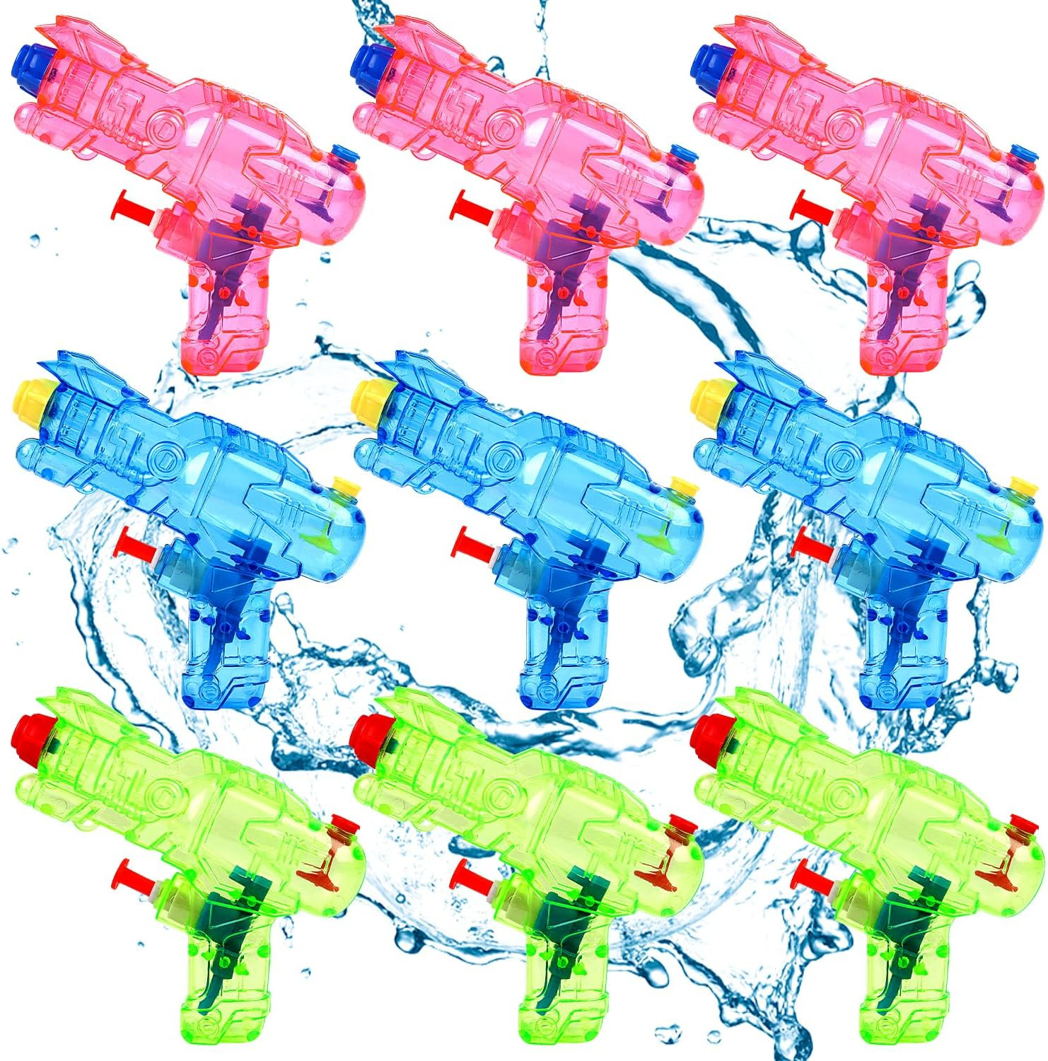 Water Guns for Kids, 9 Pack Small Squirt Water Guns Plastic Blasters ...
