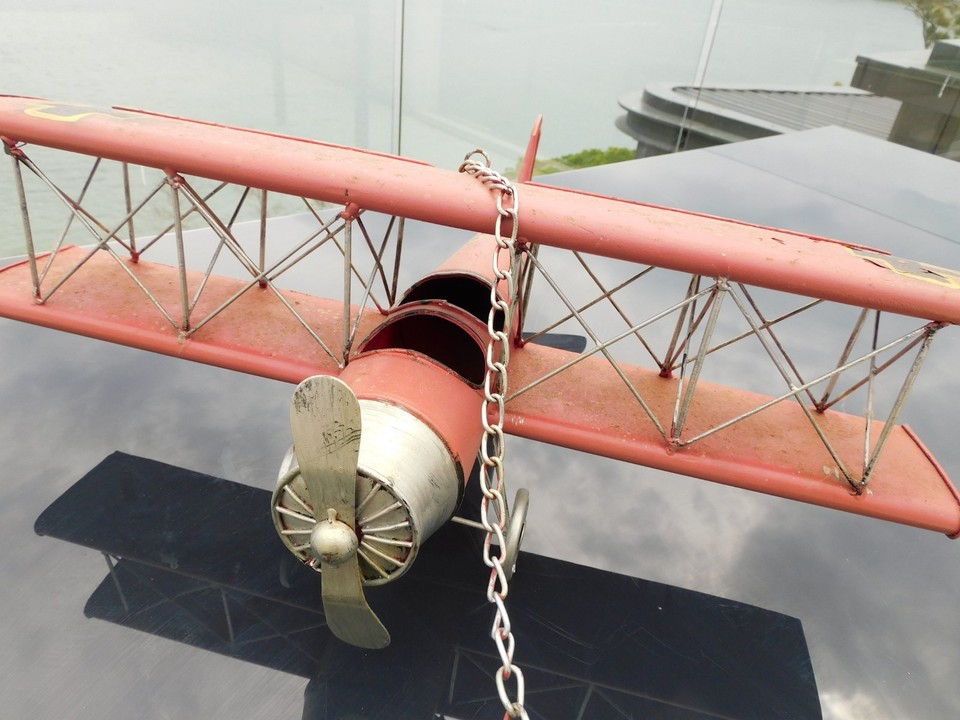VINTAGE World War I German BiPlane, with Iron Cross Metal Airplane ...