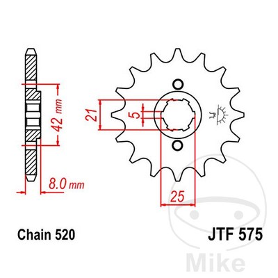 46588-pignone di trasmissione a ingranaggi grossi 15T P-520 5 Ø21/25MM ...