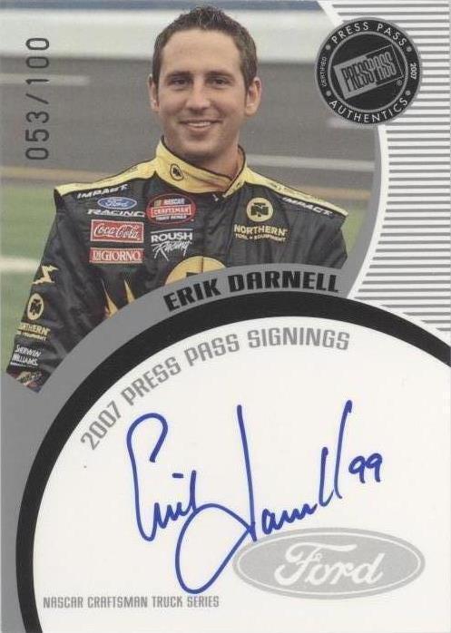 2007 Press Pass - Press Pass Signings Erik Darnell Silver /100 (AU, RC ...