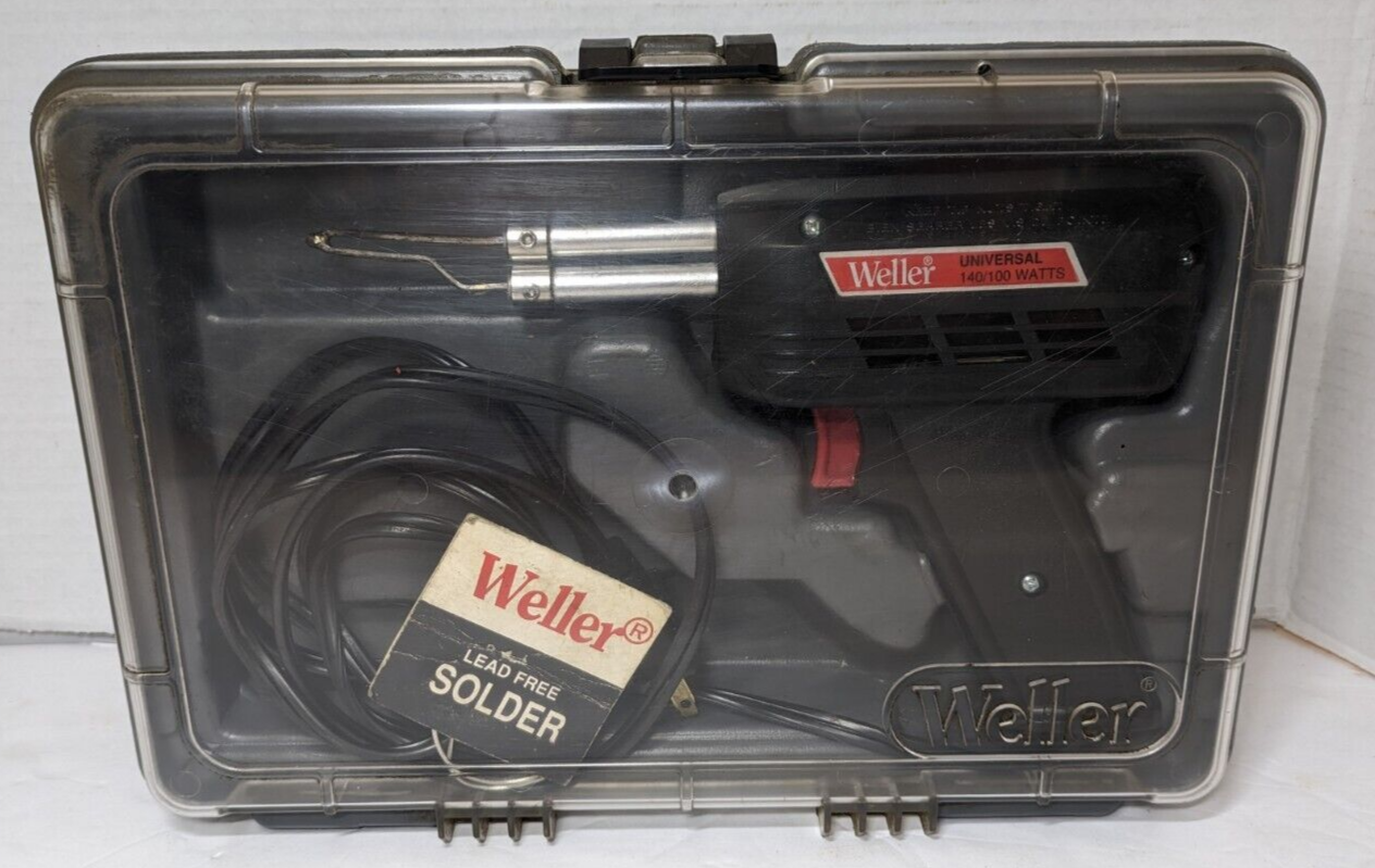 WELLER 8200 MULTI PURPOSE SOLDERING IRON GUN KIT 140-100 WATTS IN CASE ...