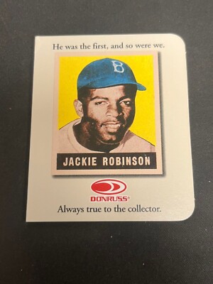 JACKIE ROBINSON 1997 DONRUSS LITHO OFFER BOOKLET MINI CARD (SCRATCHED ...