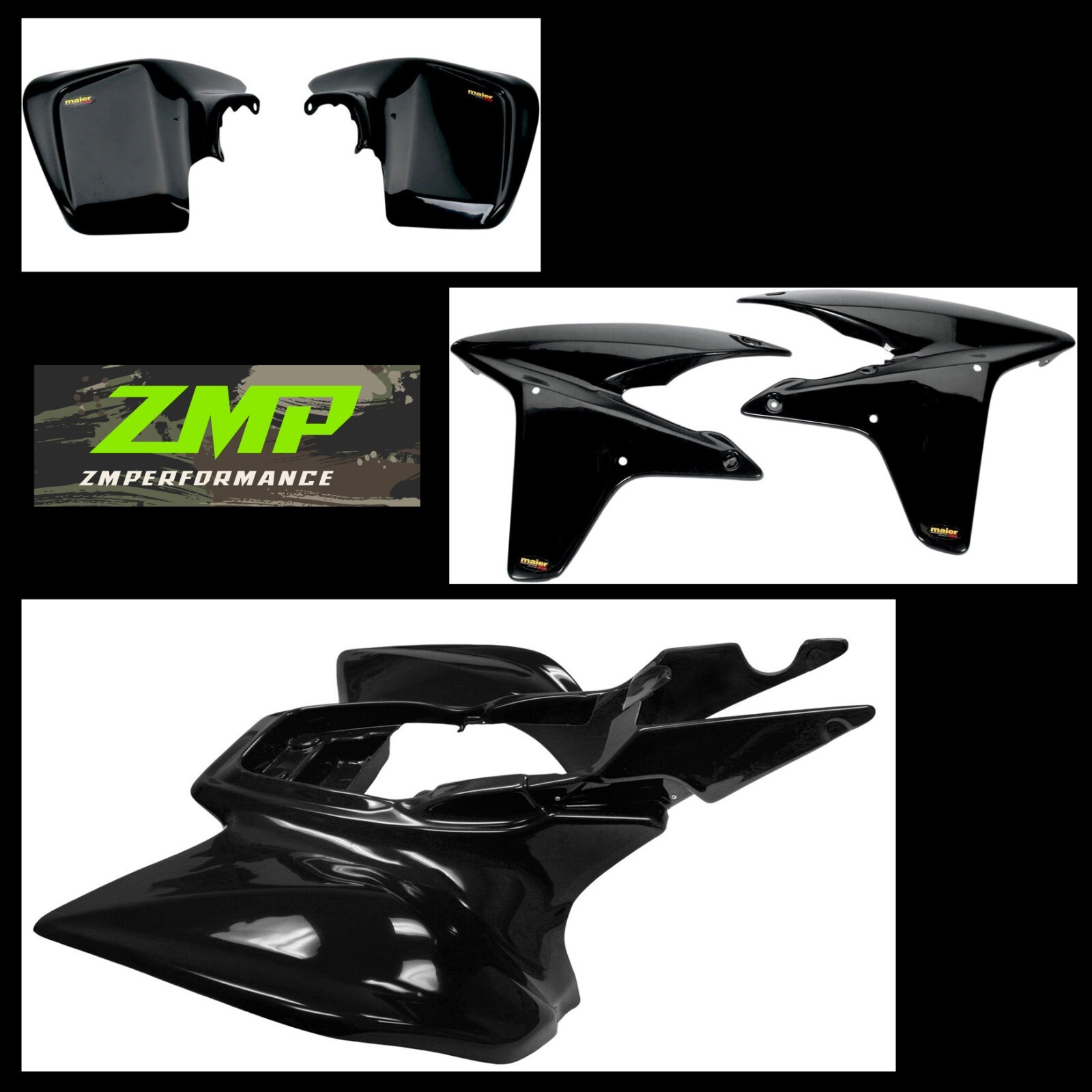 NEW HONDA TRX450R 04 - 05 BLACK FRONT AND REAR FENDER SET + SCOOPS | eBay