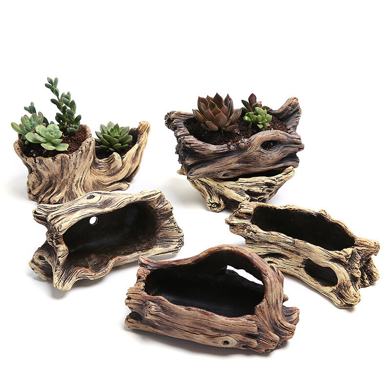 Garden Cement Tree Stumps Flower Pots Garden Tree Stumps Succulent ...