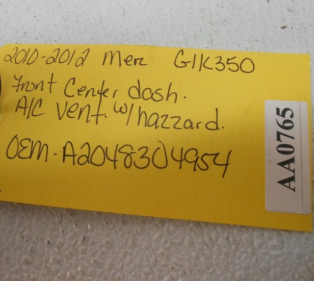 10-12 MERCEDES Glk350 Dash Air Vent Center OEM 2048304954 for sale ...
