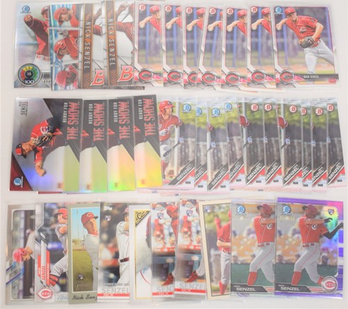 NICK SENZEL LOT x35 ~ 2018 Bowman Chrome Draft INSERTS REFRACTOR #/250 ...