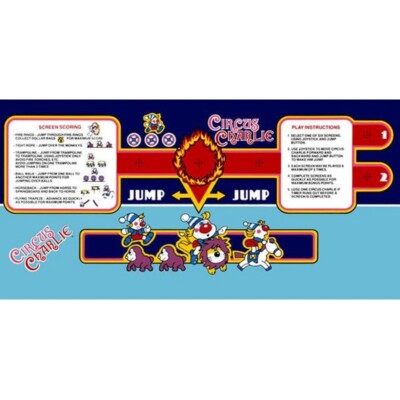 Circus Charlie Arcade Control Panel Overlay CPO Textured Polycarbonate ...