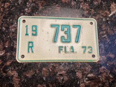 1973 Florida motorcycle license plate 19R 737 | eBay