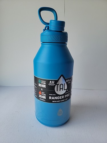 TAL RANGER PRO STAINLESS STEEL 64OZ 1.9L WATER BOTTLE W/ CARRY LOOP ...