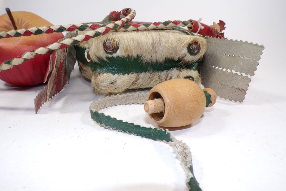 Hungarian Horsehair Canteen Vintage National Colors Leather & Hair 6"W ...