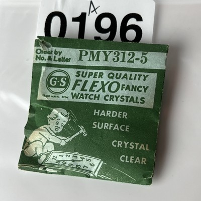 PMY312-5 Vintage Watch Crystal Replacement NOS FLEXO Hard Crystal Clear ...