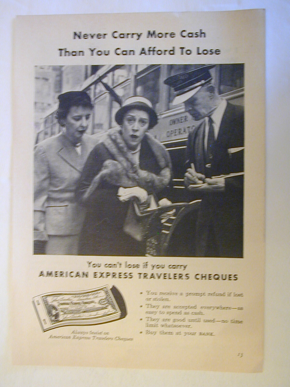 1956 AMERICAN EXPRESS TRAVELERS CHEQUES, WORLD BOOK 2 SIDED VINTAGE ...