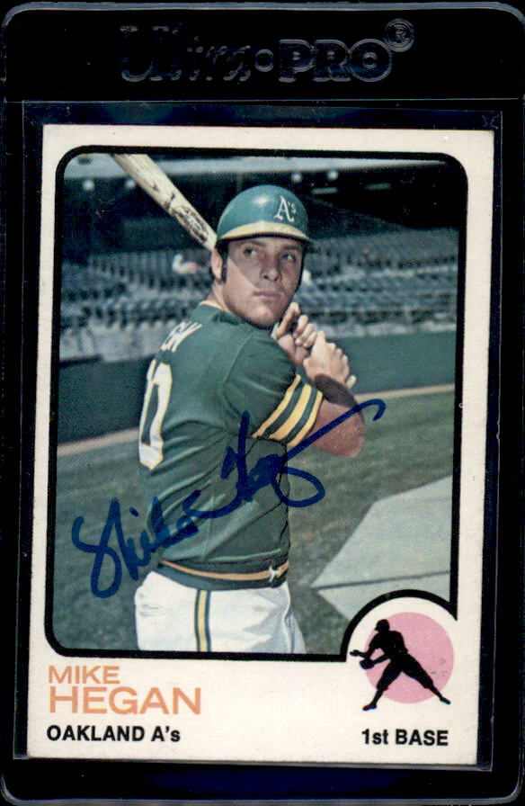 Mike Hegan 1973 Topps #382 Signed Baseball Card Oakland Athletics ...