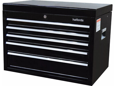 Halfords 5 Drawer Tool Top Chest 66.1x48.2x43.5cm Max 100kg ...
