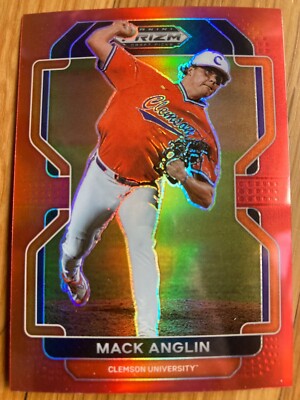 2022 Prizm Draft Picks Baseball Base Red #PDP205 Mack Anglin - Clemson ...