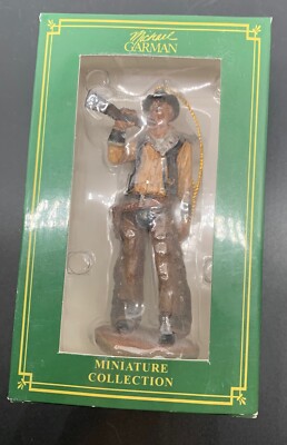 New Michael Garman “ Patch ” Miniature Cowboy Xmas Ornament Autographed ...