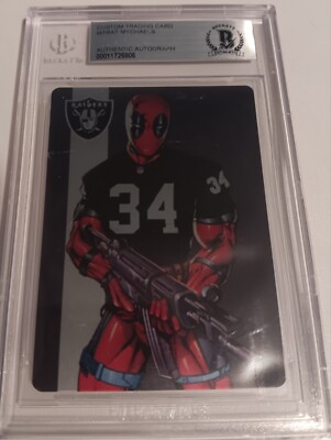 Bo Jackson/ Deadpool metal art Marat Mychaels BGS Authentic Auto🔥SALE🔥 ...