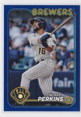 2024 Topps Series 2 BLAKE PERKINS Milwaukee Brewers ROYAL BLUE PARALLEL ...