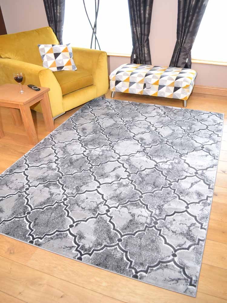 Modern Rugs Floor Carpet Small Extra Large Soft Quality Trellis Design ...