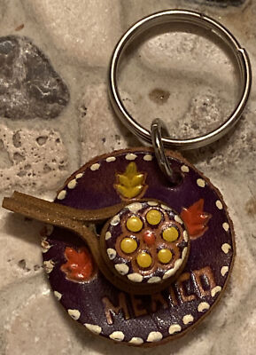 Vintage Mexico Leather Cowboy Tooled Hat Keychain Sombrero Souvenir ...