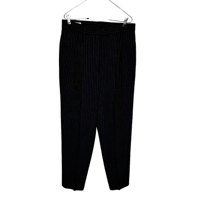 Escada Margaretha Ley Black High Rise Pleated Dress Pants Slacks 40 (US ...