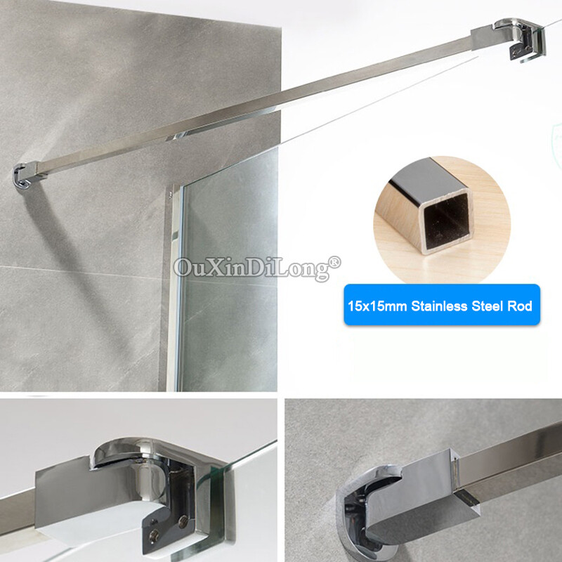 Stainless Steel Wall to Glass Support Rod Frameless Shower Panel ...