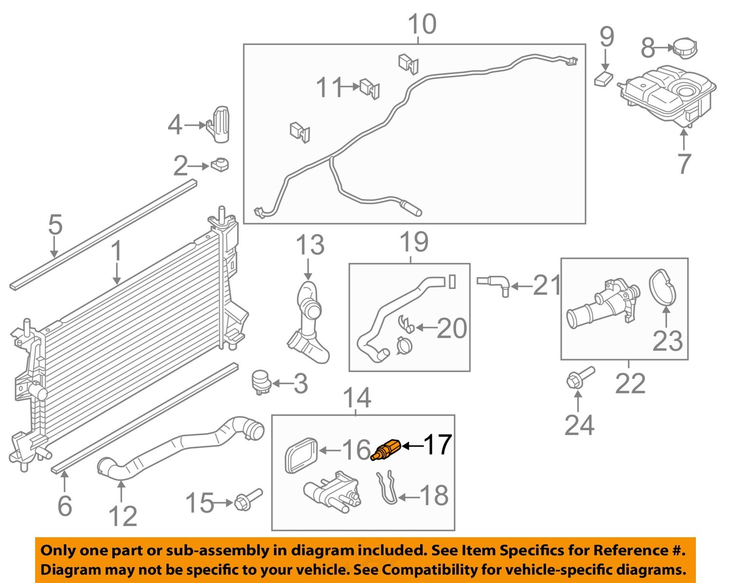 FORD OEM 12-22 EcoSport Cooling Radiator Components-Temp Sensor ...
