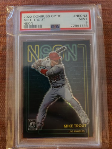 2022 Donruss Optic Mike Trout Neon SSP CASE HIT #NEON3 PSA 9 Angels POP ...
