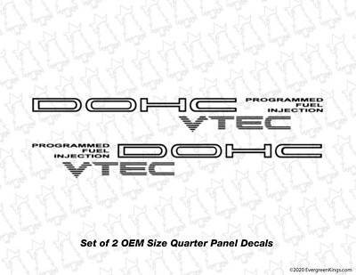 DOHC VTEC Programmed Fuel Injection PFI CRX Ek Eg Ef DA DC JDM Decals ...