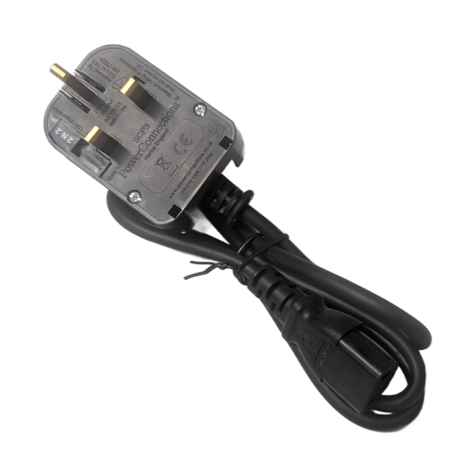 PS4 Pro, Xbox One & Xbox 360 Power Cable Mains Kettle IEC Lead 2 Pin 1 ...