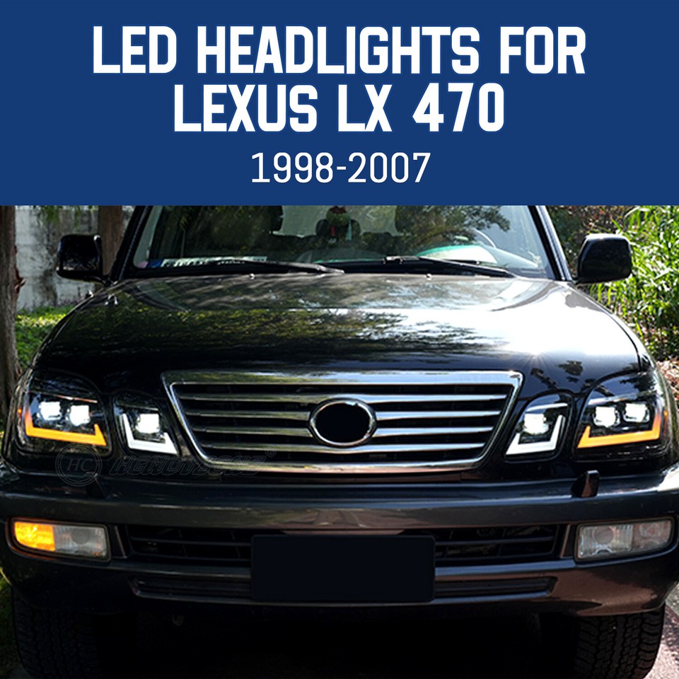 HC LED Head Light For 1998-2007 Lexus LX470 DRL Projector Lamp Assembly ...