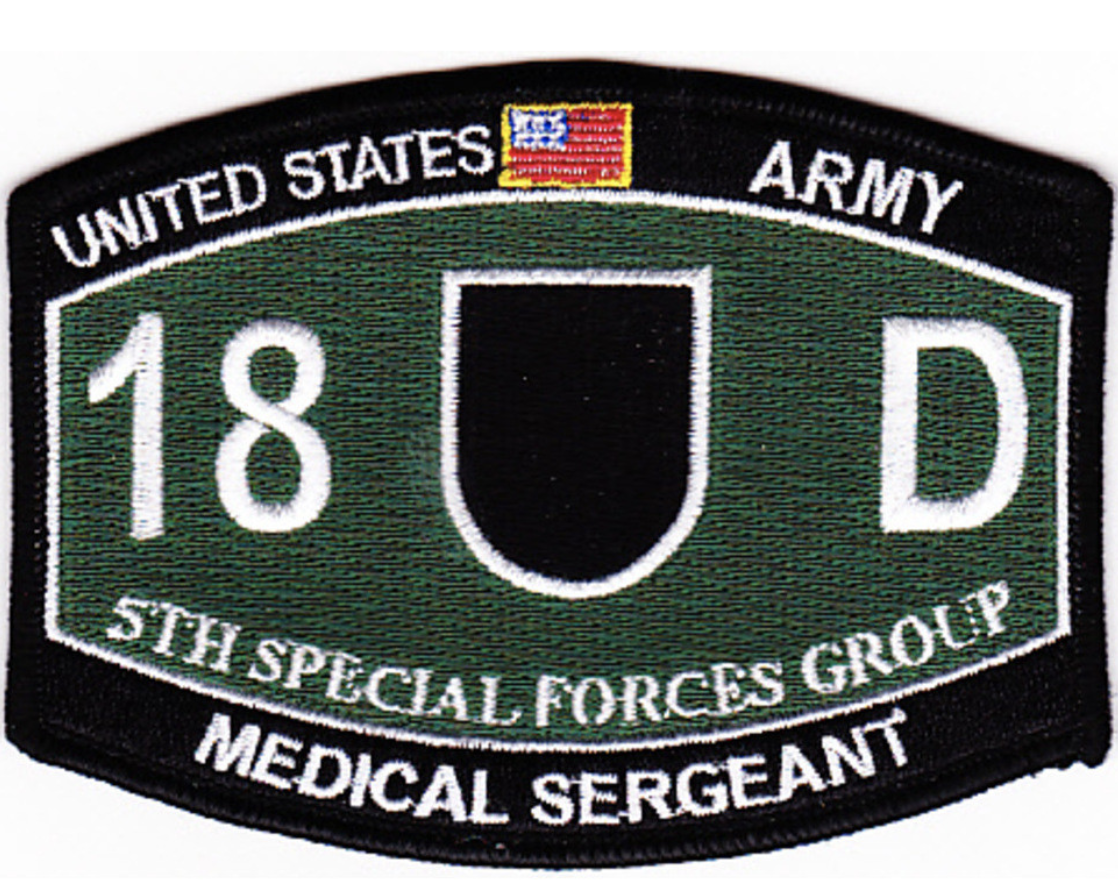 ARMY 5TH SPECIAL FORCES GROUP MOS 18D MEDICAL SERGEANT EMBROIDERED ...
