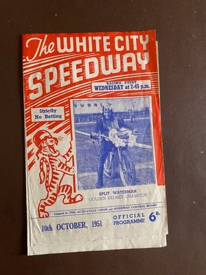 GLASGOW WHITE CITY V CRADLEY HEATH SPEEDWAY PROGRAMME 10/10/1951 | eBay